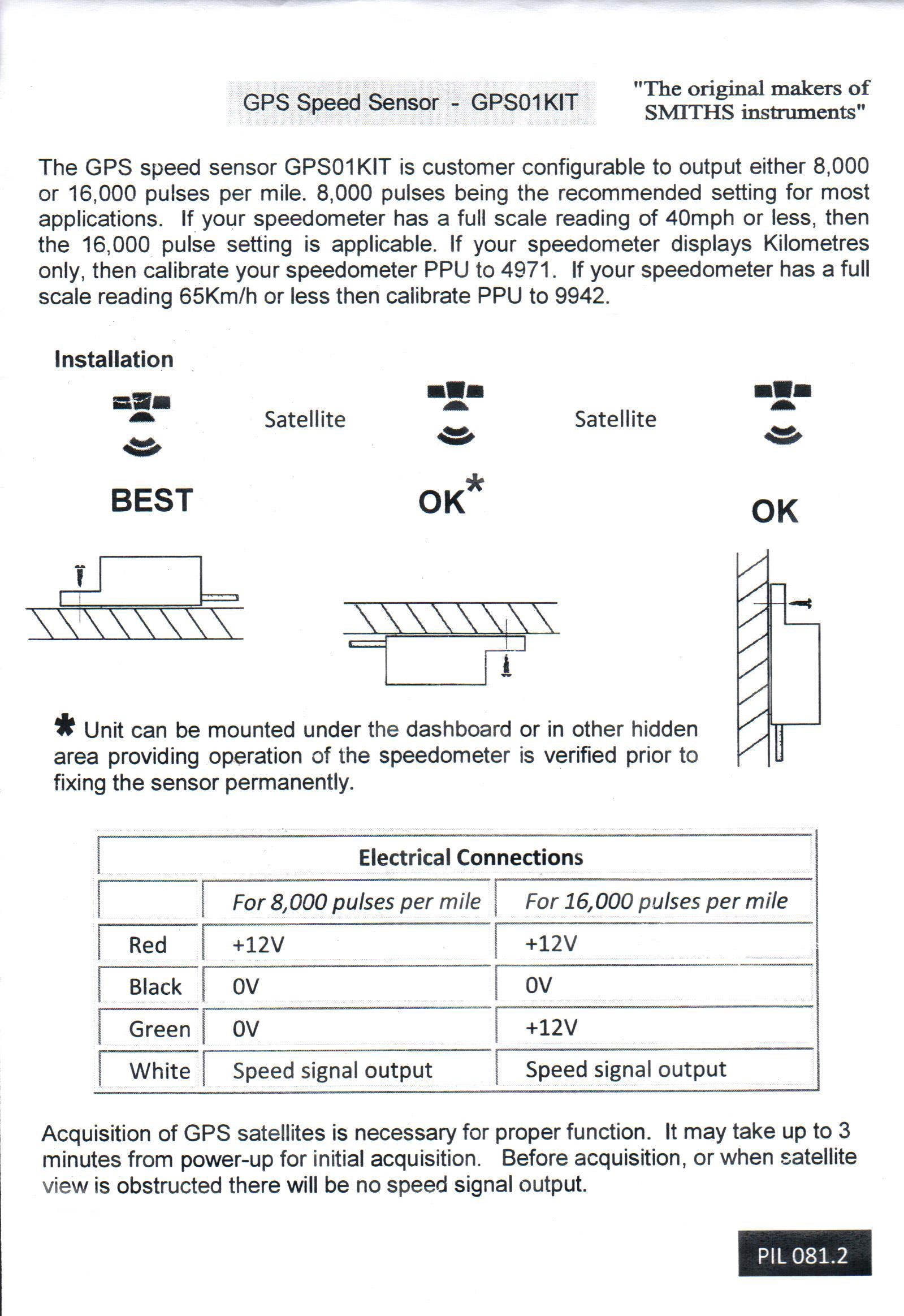 Buy Smiths GPS Speed Sensor GPS01KIT from Competition Supplies ...